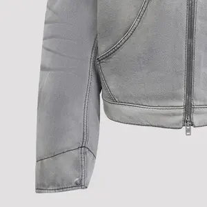 Acne Studios Zip Leather-collar Denim Jacket