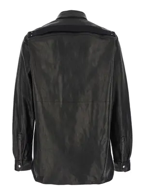 Rick Owens Buttoned Leather Jacket - Black