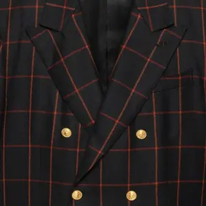 Gucci Checked Double Breasted Wool Blazer - Black