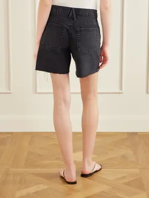 SLVRLAKE Sienna Frayed Denim Shorts - Black