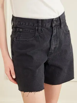 SLVRLAKE Sienna Frayed Denim Shorts - Black