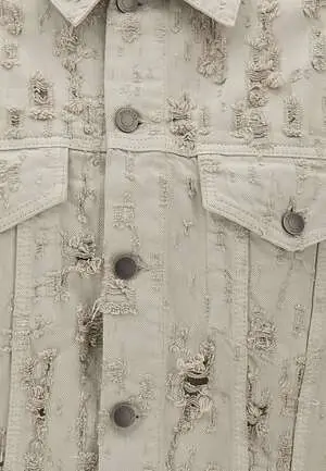 HAIKURE Ryder Bull Destroy Denim Vest - Grey