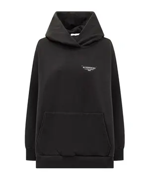 Givenchy Oversized Logo Printed Hoodie - Black