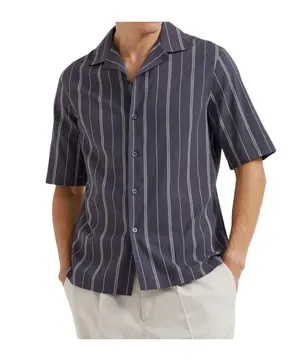 Brunello Cucinelli Striped Short-sleeved Shirt