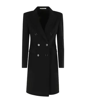Tagliatore Tailored Double-breasted Long Coat - Black