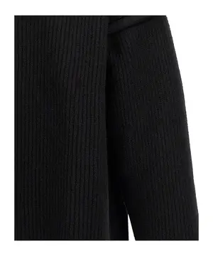 JIL SANDER Geometric Neckline Knitted Jumper - Black