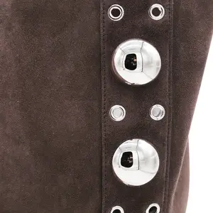 Valentino Garavani Large Suede Shopping Bag With Ball Stud Embellishments