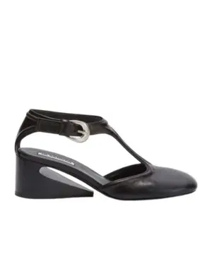 JIL SANDER Mary Jane Buckled Pumps With T-bar Strap