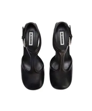 JIL SANDER Mary Jane Buckled Pumps With T-bar Strap