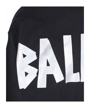 Balenciaga Vintage Effect Logo Hoodie