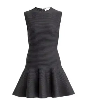 Alaïa Sleeveless Ribbed Knit Skater Dress