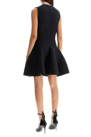 Alaïa Sleeveless Ribbed Knit Skater Dress