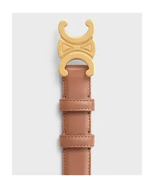 Celine Triomphe Belt 25mm In Taurillon Leather - Brown