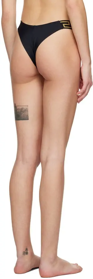 Versace Greca-pattern Printed Thong Bikini Bottoms