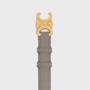 Celine Triomphe Belt 25mm In Taurillon Leather - Gray