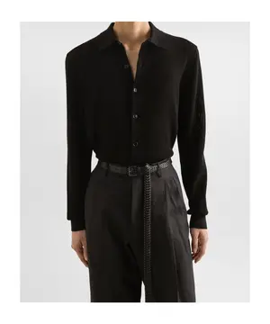 Dolce & Gabbana Long-sleeved Openwork Knitted Shirt
