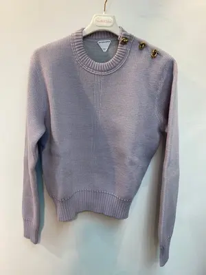 Bottega Veneta Wool Sweater With Metal Knot Buttons - Gray