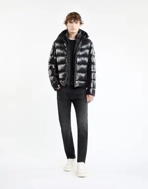 FAY Water Repellent Hooded Down Jacket - Black
