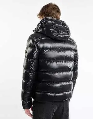 FAY Water Repellent Hooded Down Jacket - Black