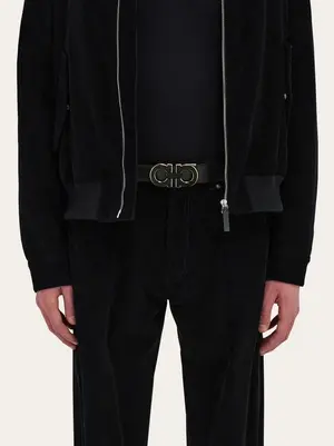 FERRAGAMO Gancini Leather Belt - Black
