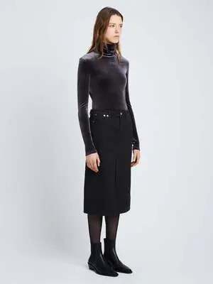 Proenza Schouler Denim Skirt With Front Slit