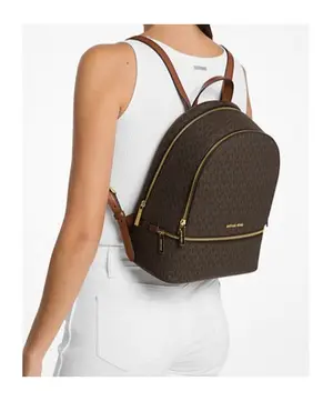 Michael Kors Rhea Medium Signature Logo Backpack - Brown