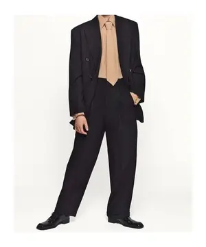 Saint Laurent Striped High-waisted Tailored Trousers