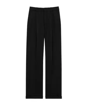 Saint Laurent Striped High-waisted Tailored Trousers - Black