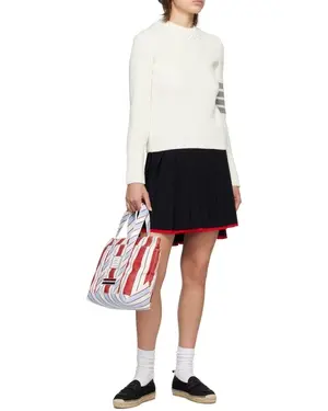 Thom Browne Striped Tote Bag - Red