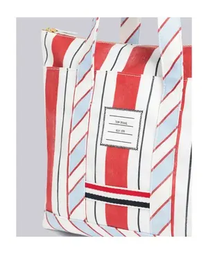 Thom Browne Striped Tote Bag - Red