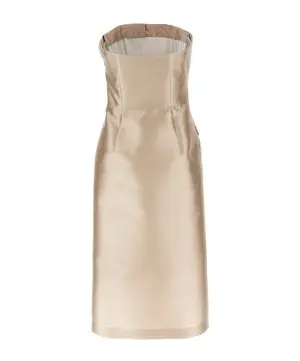 Alberta Ferretti Mikado Cocktail Longuette Dress