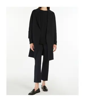 Max Mara Arona Belted Long-sleeved Coat - Midnight Blue
