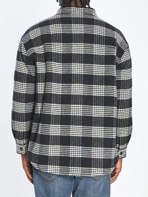 Celine Quilted Overshirt In Checked Wool