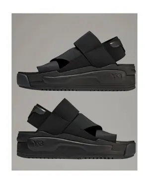 Y3 Logo Embossed Open-toe Sandals With Thick Sole
