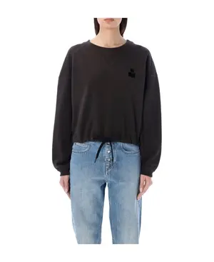 Isabel Marant Étoile Margo Cropped Logo Sweatshirt - Black