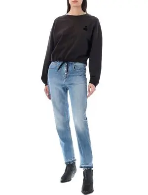 Isabel Marant Étoile Margo Cropped Logo Sweatshirt - Black