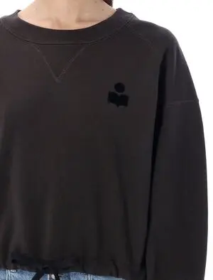 Isabel Marant Étoile Margo Cropped Logo Sweatshirt - Black