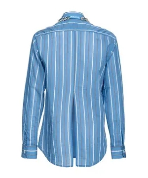 Pinko Striped Shirt With Embellished Collar