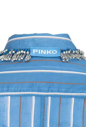 Pinko Striped Shirt With Embellished Collar