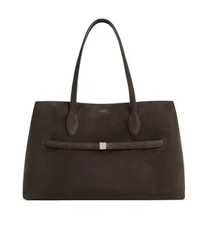 TOTEME Logo Embossed Lounge Tote Bag - Brown