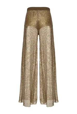 Pinko Sequined Mesh Wide Leg Pants