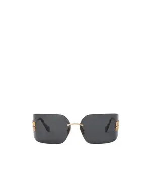 Miu Miu Miu Miu Rimless Curved Lens Sunglasses Black