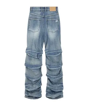 We11Done Denim Trousers With Belt Loops And Distressed Details