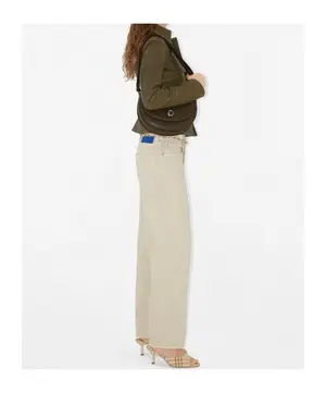 Burberry Logo Patch Straight-leg Jeans - Oatmeal