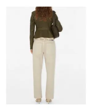 Burberry Logo Patch Straight-leg Jeans - Oatmeal