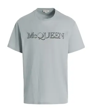 Alexander McQueen Logo Printed Crewneck T-shirt - Gray