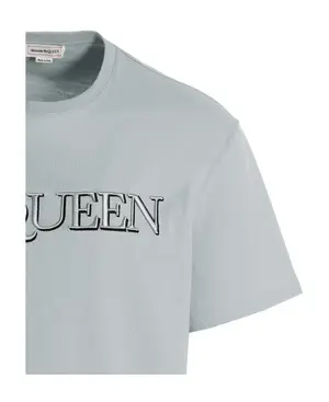 Alexander McQueen Logo Printed Crewneck T-shirt - Gray