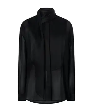 Pinko Long Sleeved Shirt With Lapel Collar - Black