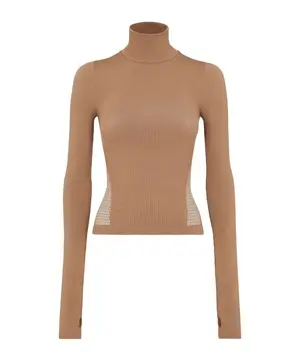 Fendi High-neck Ribbed-knit Ski Jumper With Micro Ff Motif