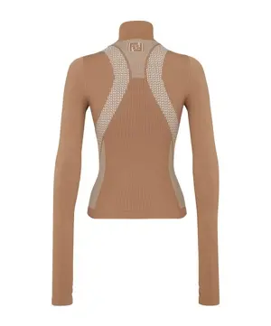 Fendi High-neck Ribbed-knit Ski Jumper With Micro Ff Motif